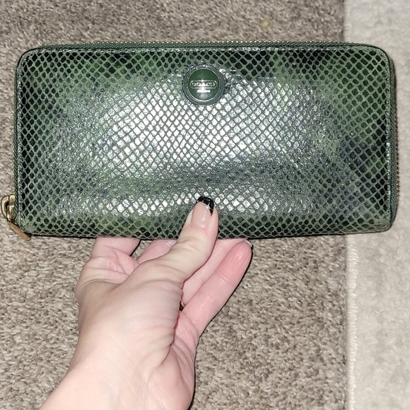 Coach | Bags | Coach Emerald Snakeskin Wallet | Poshmark